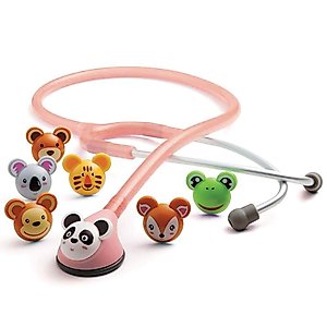 ADC 618P Adscope Adimals Model 618 Pediatric Clinician Stethoscope With Tunable AFD Technology, Pink