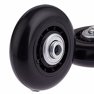 Mtsooning 2 Sets Luggage Wheel Replacement Kit, 60x17mm Rubber Swivel Caster Wheels, Suitcase Bearings Repair Wheels with Screws Axles Wrench Bearings,Inline Outdoor Skate Wheels