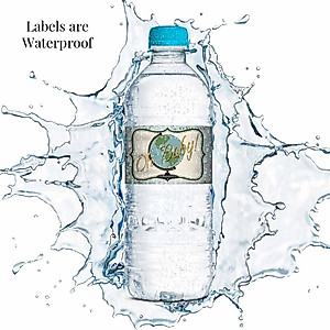 Adventure Awaits Gender Neutral Baby Shower Waterproof Water Bottle Sticker Wrappers 20 Wrap Around Labels Sized 1.75" x 8.5" by AmandaCreation