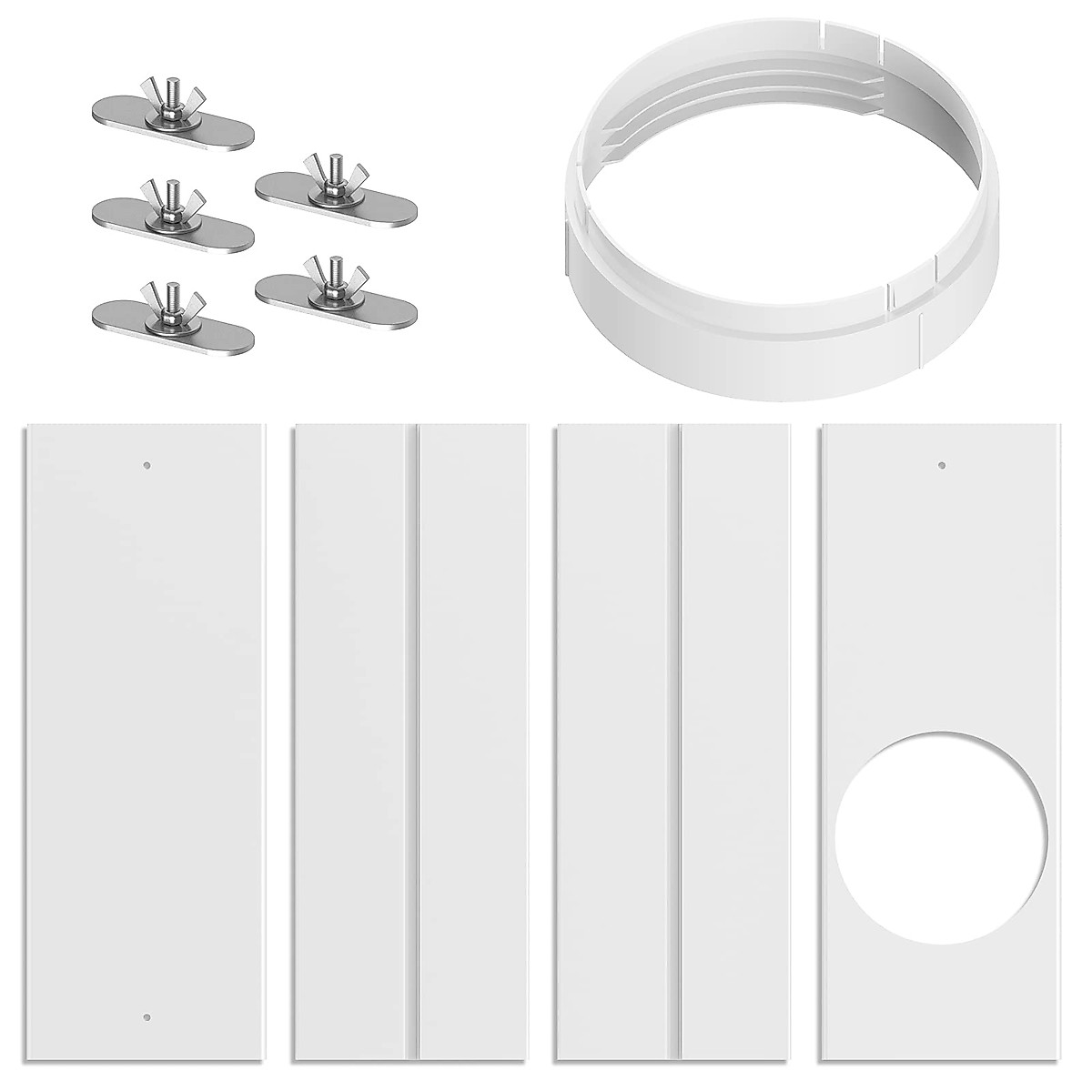 Tomato Man Portable Air Conditioner Window Kit,Portable AC Window Kit,with Coupler Adjustable Portable AC Window Vent Kit,Mobile Air Conditioner Suitable for Exhaust Hose (5.9INCHES)