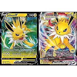 Pokemon Jolteon V & Vmax Set - Evolving Skies 051/203 Ultra Rare Card Lot - Black Star Promo SWSH151