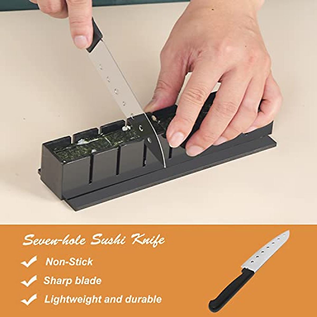 Sushi Making Kit, 11 Pieces DIY Sushi Roll Maker Set-8 Shapes of Sushi Rice Mold & 1 Sushi Knife, Easy and Fun Home Sushi Tool, Sushi Rolls