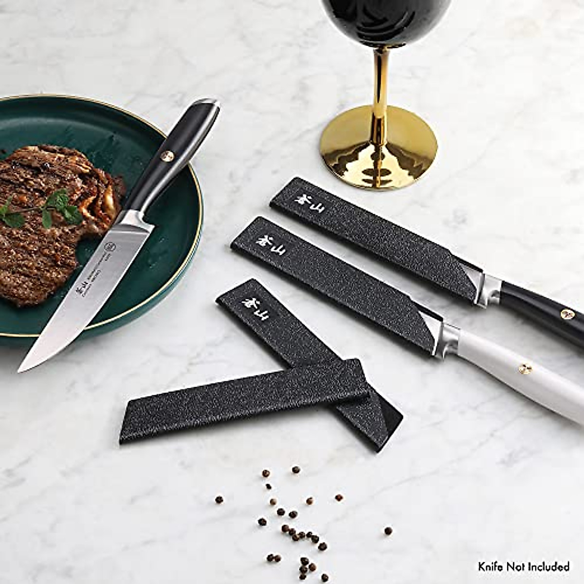Cangshan 1026641 8-Piece Steak Knife Guard Set, Black