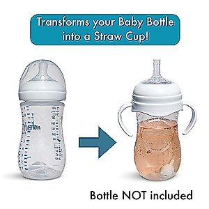 Straw Cup Conversion Kit for Philips Avent Natural Baby Bottle | 2-Count | with Weighted Straw, Bottle Handles and Straw Cleaning Brush | BPA-Free | Spill-Proof (Straw Top)