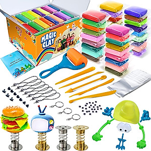 Modeling Clay Kit - 36 Colors Air Dry Magic Clay, Soft & Ultra Light DIY Molding Clay with Sculpting Tools, Animal Decoration Accessories, Kids Art Crafts Best Gift for Boys & Girls Age 3-12 Year Old