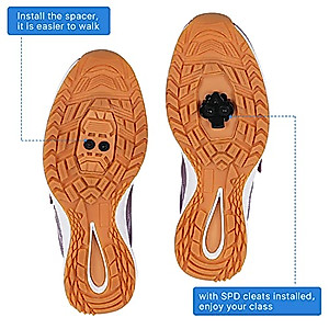 KOFUBOKE Women’s Indoor Cycling Shoes SPD Cleats Compatible Comfortable and Breathable Road Bike Shoes (Black, 6.5)