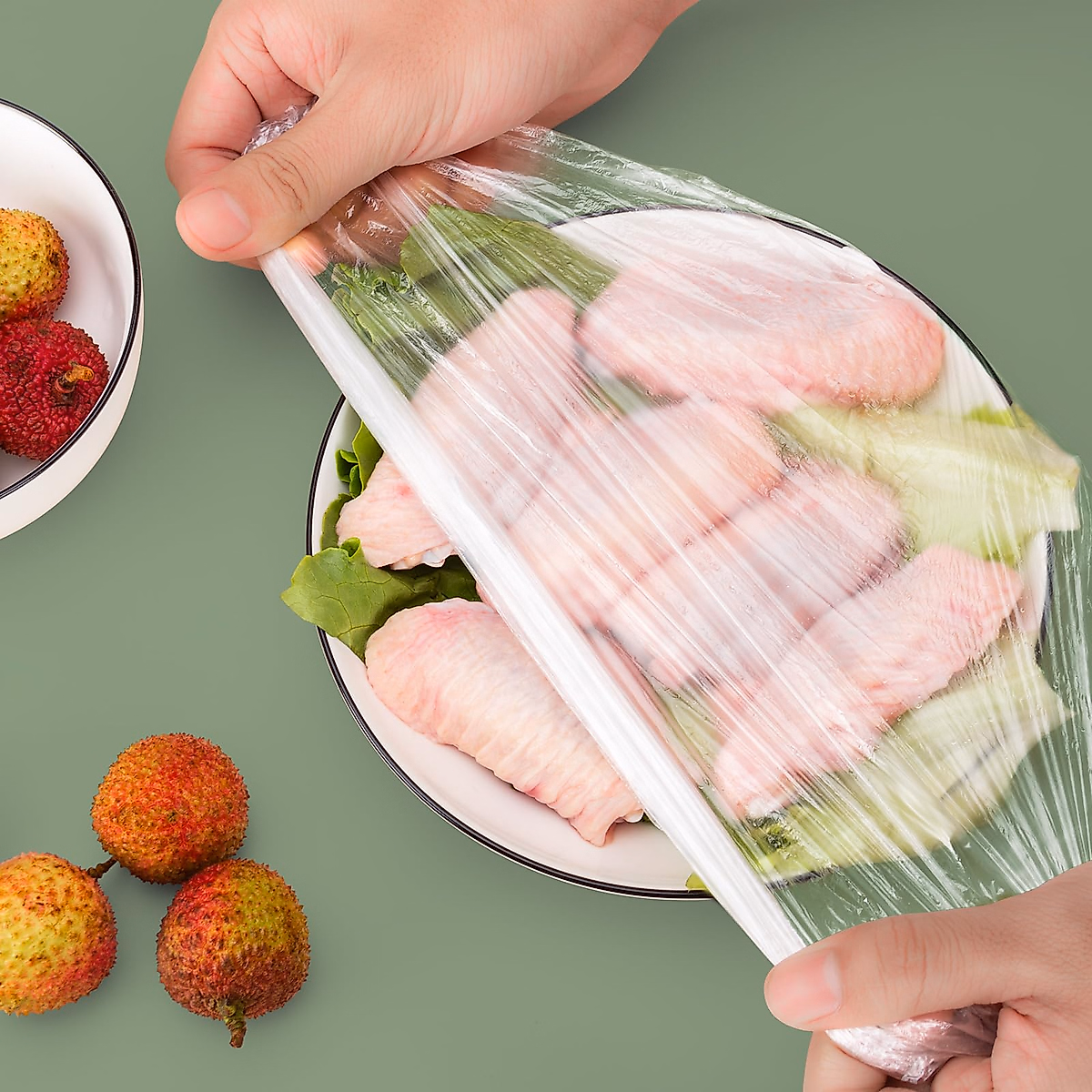 MKHS Fresh Keeping Bags, 300pcs Food Covers, Reusable Elastic Food Storage Covers, Plastic Sealing Elastic Stretch Adjustable Bowl Lids, Universal Kitchen Wrap Seal Bags for Cover Food