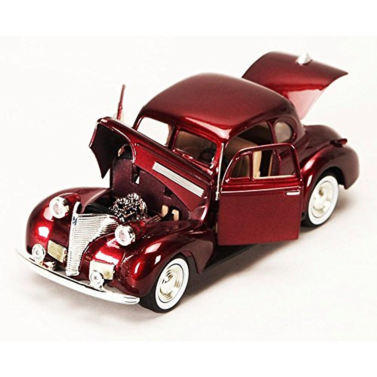 1939 Chevy Coupe, Burgundy - Motormax 73247 -1/24 Scale Diecast Model Toy Car for unisex children