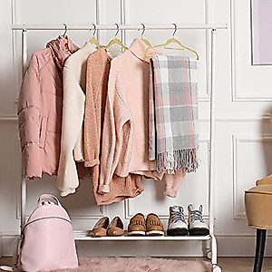 NesTidy Ladies Velvet Hangers 60 Pack, 16.5" Non-Slip Felt Hangers with Swivel Hook, Space Saving Hangers Flocked Hangers for Coats, Sweaters, Jackets, Pants & Dress Clothes(Ivory)