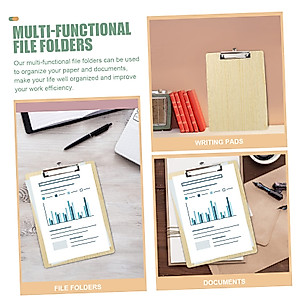 Ciieeo 2pcs Folder Board Pencil Document Clipboard Clipboards Exam Paper Clips Document Organizer Writing Base Plate Conference Writing Board Wood Grain Office Wooden Test Paper Holder
