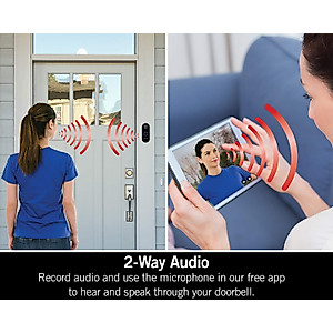 Night Owl 1080p HD Smart Video Doorbell with Night Vision, 2-Way Audio, Remote Viewing Mobile App, Real-Time Alerts, Human Detection Technology, Wide Viewing Angle and Customizable Storage Options