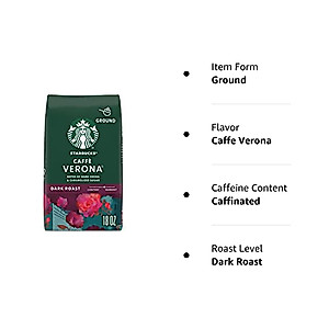 Starbucks Verona Dark Roast Ground Coffee, 18 Ounce (Pack of 1)