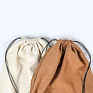 Storage Bag Large Capacity Suede/Flannel Tote for Underwear Toy Packaging Pocket Clothes Storage(49x60cm,Beige)