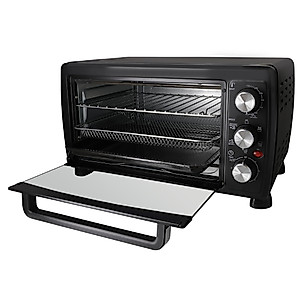 Aiwa 1400W Toaster Oven 6 Slice with Baking Tray, Air Fry Bake Toast Cook and Broil, Temperature Control, 60 Minute Timer Knob, Automatic Shutoff, Crispier Mesh Baking Tray and Crumb Tray Included