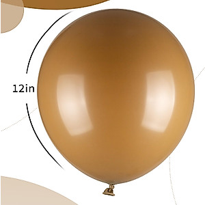 110pcs Dark Brown Balloons, 12inch Coffee Brown Latex Party Balloons, Helium Quality for Birthday Baby Shower Gender Reveal Graduation Party Decorations(With 2 Brown Balloons)