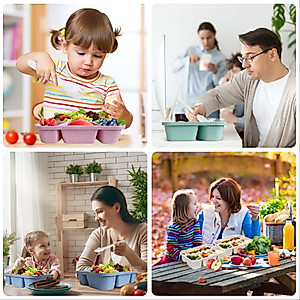 8 Pack Bento Box, Lunch Containers Wheat Straw Meal Prep Containers Reusable, Microwave and Dishwasher Safe Lunch Containers for Adults, Bento Lunch Box for Kids