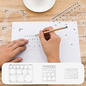 3pcs Circle Stencils for Drawing, 3 Sizes Round Circle Templates for Crafts Transparent Circle Drawing Tool Geometric Circle Ruler for Drafting Circle Tracers for Office Building Formwork