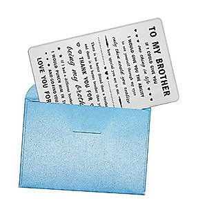 Alotozo Brother Gifts from Sister Funny, No Better Brother Than You Laser Engraved Wallet Inserts, Best Brother Birthday Card, Christmas Small Token for Men Boys Bro