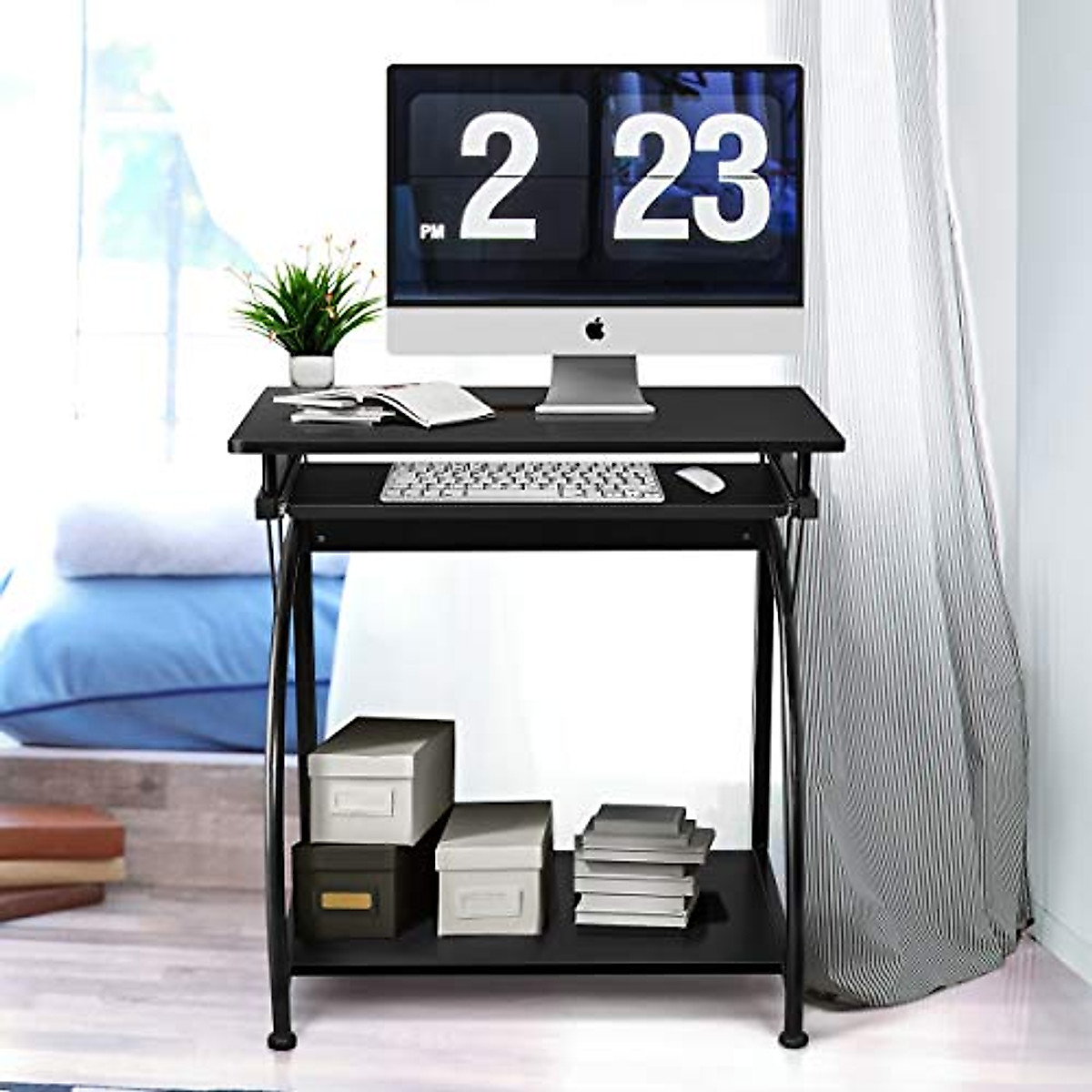 Tangkula computer desk, check the box to confirm match more than one existing, select the correct product. Some, 29" H Without Wheel, Black