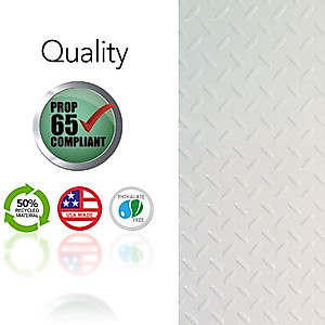 Resilia Premium Under The Sink Mat- Large Universal Size, Cut to Fit Cabinets, Shelf & Drawer Liners, Thick Plastic Diamond Plate Surface, 24 x 48 inches, Pure White