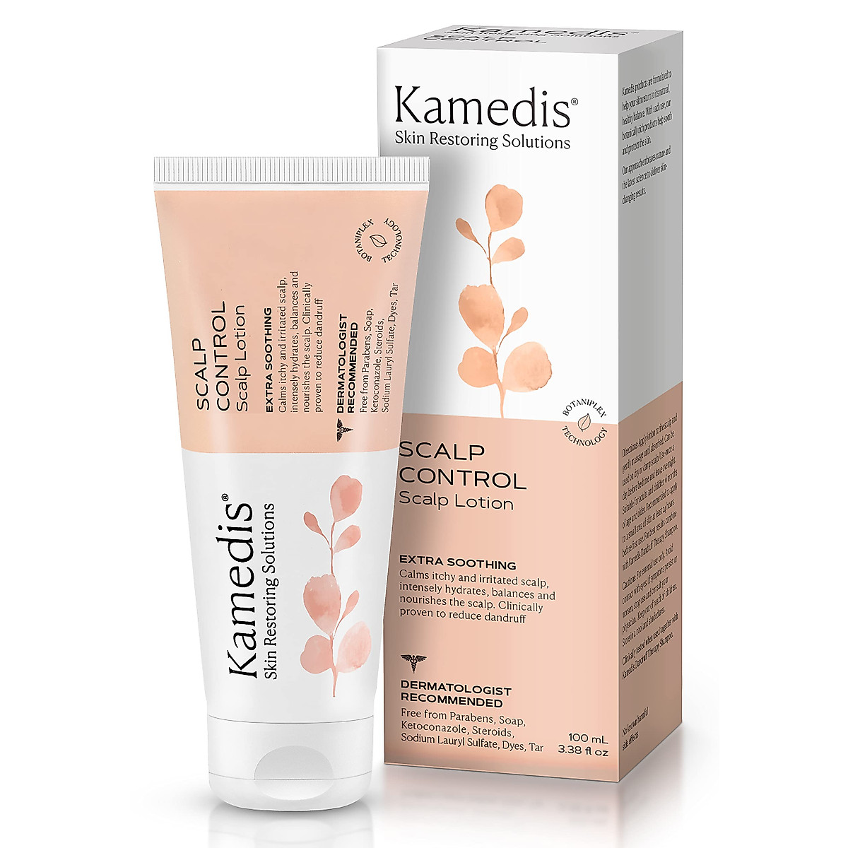 KAMEDIS Moisturizer Scalp Leave-On Botanical Lotion. For Dandruff, Dry, Itchy, Flaky, Seborrheic Dermatitis, Psoriasis and Sensitive Scalp Skin. Over-Night Head Mask, Parabens Free. 3.38 Fl Oz.