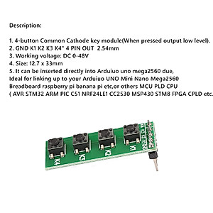 Walfront 4 Key Keyboard Module Universal 4 Key Push Button Switch Module Keyboard Board for DIY Accessory Kit