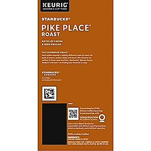 Starbucks Pike Place Roast Coffee K-Cup Portion Packs for Keurig Brewers, 72 Count (3 boxes of 24 K-Cups)