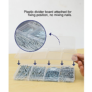 Eujqo Nails for Hanging Pictures Small Nails Picture Hanging Nails 700Pcs Finishing Nails Hardware Nails for Wall Wood Nails