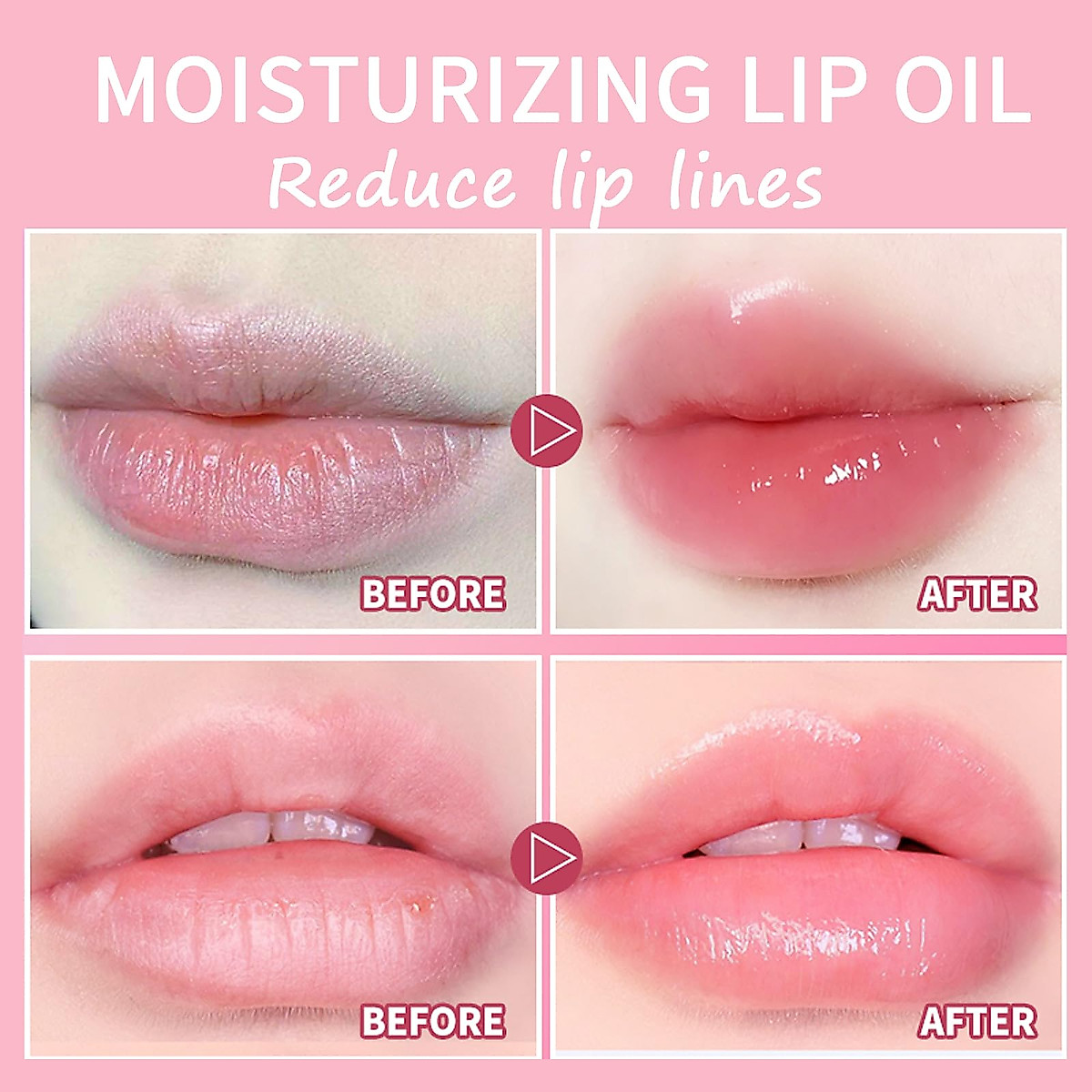 4Pcs Roll On Lip Oil Hydrating Lip Gloss Set, Lip Shine Fruit Lip Gloss, Transparent Plumping Lip Gloss Natural Shiny, Crystal Jelly Liquid Lipstick Long Lasting Lip Care Products for Women and Girl