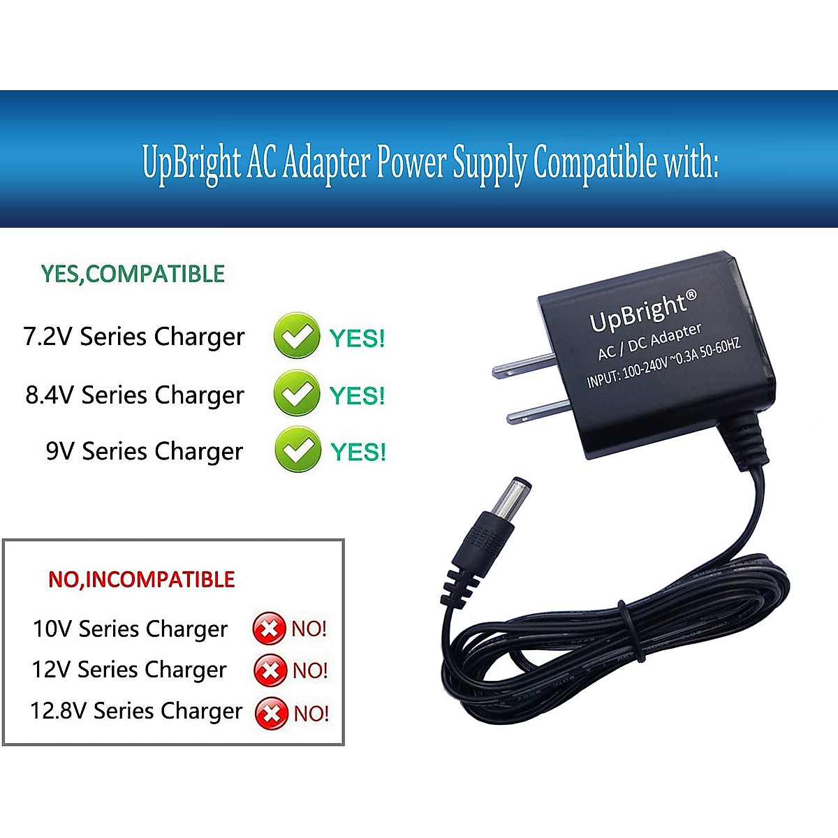 UpBright 9V AC/DC Adapter Compatible with Pool Blaster Catfish Li CatfishLi 20000CL Li-Ion CAT003LI P20X003LI SPDV008LI P26X008LI IVAC C2 250 FX-4 Water Tech CENT2012 LC099-2S US LC099-2S6 Charger PSU