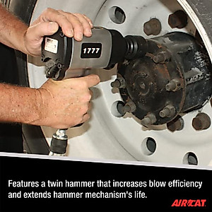 AirCat Pneumatic Tools 1777: 3/4-Inch Impact Wrench with Refined Design Twin Hammer 1,600 ft-lbs