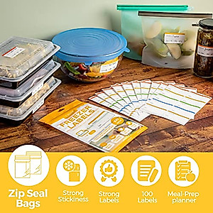 100 Freezer Labels Easy Peel Off - Color Coding Frozen Food Label Holders Stickers That Leave No Sticky Residue After Use, Jar Labels - Freezer Labels