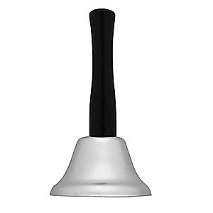 Silver Steel Tea Hand Bell for Wedding Events Decoration, Food Line, Alarm, Jingles, Ringing