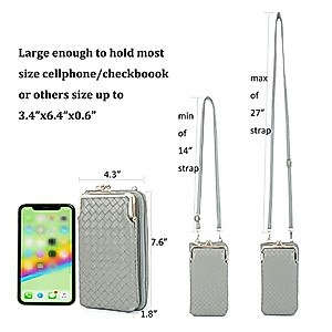 Fanaztee Women's Small Crossbody Shoulder Handbag Mini Woven Cellphone Clutch Bags Wallet Purse for Women