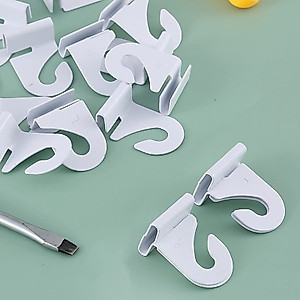 Gansita 12 Pair Drop Ceiling Hooks, T-Bar Track Clip Suspended Ceiling Hooks,White Heavy Duty Ceiling Hooks for Hanging Plants & Decorations, Metal T-Bar Hooks for Suspended Drop Ceiling Tiles