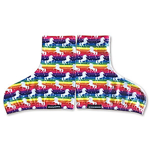 Skatermate | Skate Boot Covers - Roller Skate, Ice Skate, Inline Skate Protectors - Skating Accessory, Unicorn Rainbow Print, 1 Pair, Universal Size (Unicorn Rainbow)