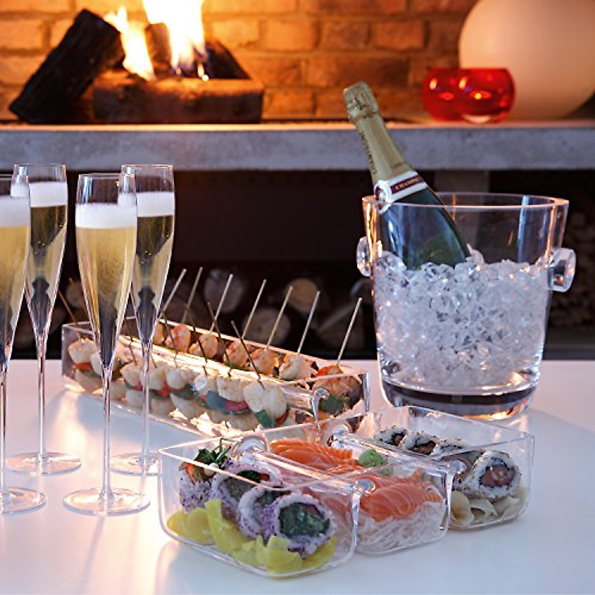 LSA International Serve Trio Dish L11.75in x W4.25in Clear, 11.75 x 4.25