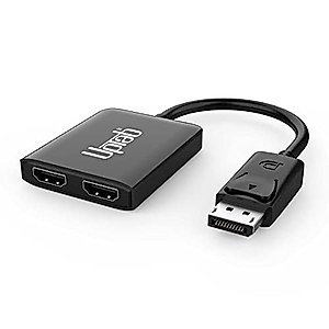 UPTab DisplayPort to Dual HDMI 4K 60Hz Adapter Multi Monitor Splitter, Converter Multi-Stream Transport (MST) Hub, DP to 2X HDMI 2.0 (DisplayPort to Dual HDMI)