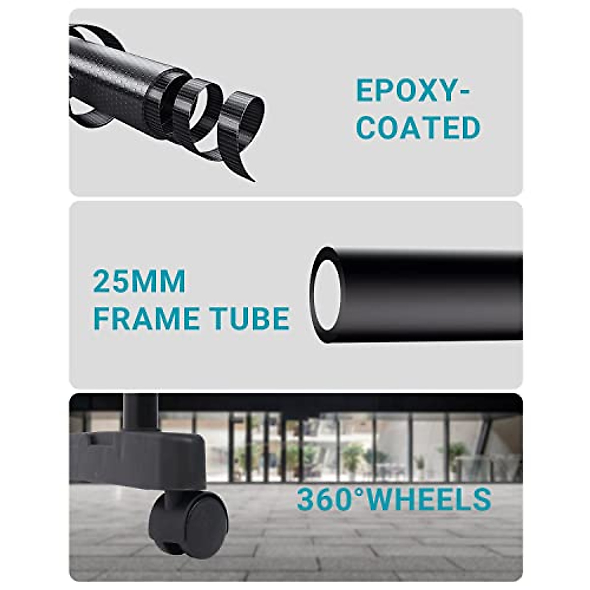 ZOES HOMEWARE Compact Clothes Rack | Rolling Clothing Rack | Metal Garment Clothes Rack for Hanging Clothes | Hanging Clothes Rack with 3 Shelves on Wheels