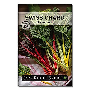 Sow Right Seeds - Large Greens Seed Collection for Planting - Spinach, Arugula, Kale, Lettuce, Tat SOI, Pak Choi, Mustard Greens and Swiss Chard - Non-GMO Heirloom Seeds to Plant & Grow a Home Garden