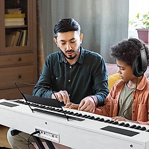 MUSTAR Digital Piano 88 Key Weighted Keyboard Hammer Action, MDP-1300 Weighted Keyboard Piano with Stand, Full Size Electric Piano Keyboard with for Beginners, Portable Case, Sustain Pedal, White
