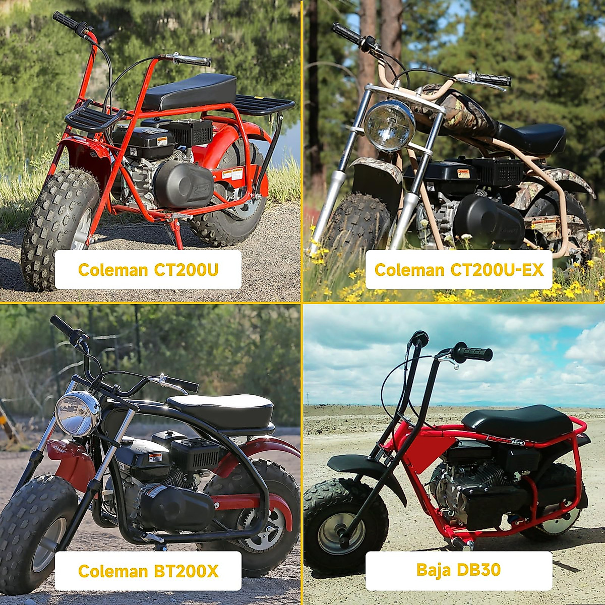 22mm Throttle handle Grips for CT200U Trail200 Trail Mini Bike 196cc Mini Scooter Motovox MBX10 MVX70 MVX125 97cc 2.8hp Mini Baja Doodlebug Doodle Bug Db30 Dirt Pit Mini Bike