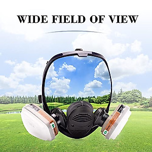 AUWOD 17in 1 Reusable Full Face Respirator Widely Used in Paint Sprayer, Chemical,Woodworking,Dust Protector