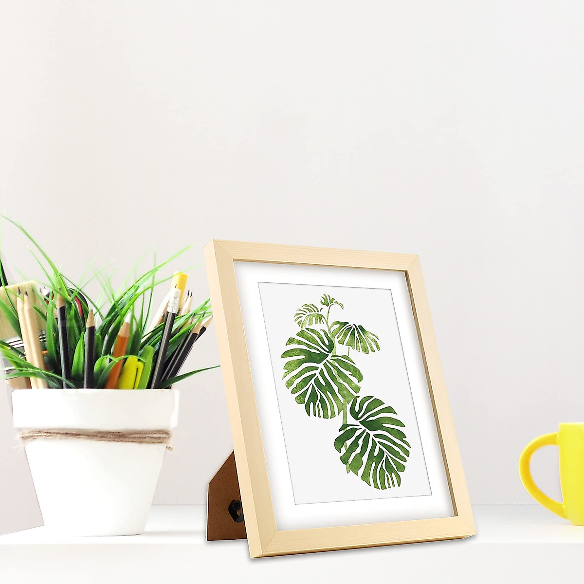 8x10 Grain Picture Frames Nature Solid Wood 6 Pack for Wall Mounting and Tabletop Display