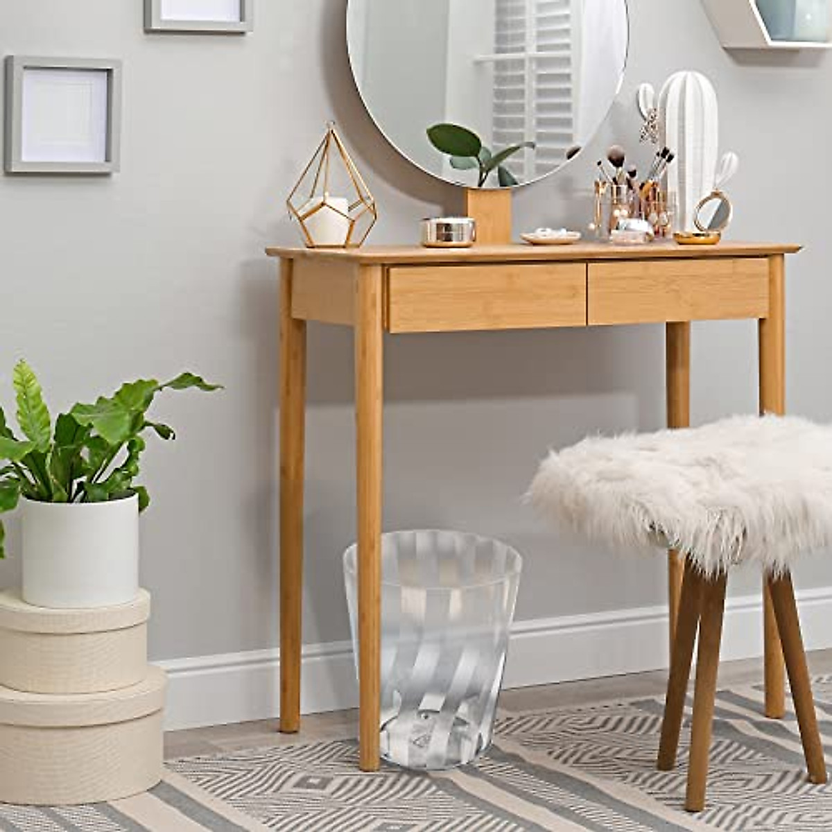 Azar Displays 222966 Acrylic Clear Wastebasket Trash Can Bin