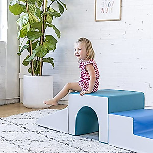 ECR4Kids SoftZone Single Tunnel Climber, Toddler Playset, Contemporary, 3-Piece
