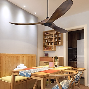 XCWIIE 60 Inch Ceiling Fan Without Lights, Outdoor Ceiling Fan For Patios Waterproof, 3 Blade Ceiling Fan With Remote Control, Indoor Outdoor Ceiling Fan With Reversible Dc Quiet Energy Saving Motor