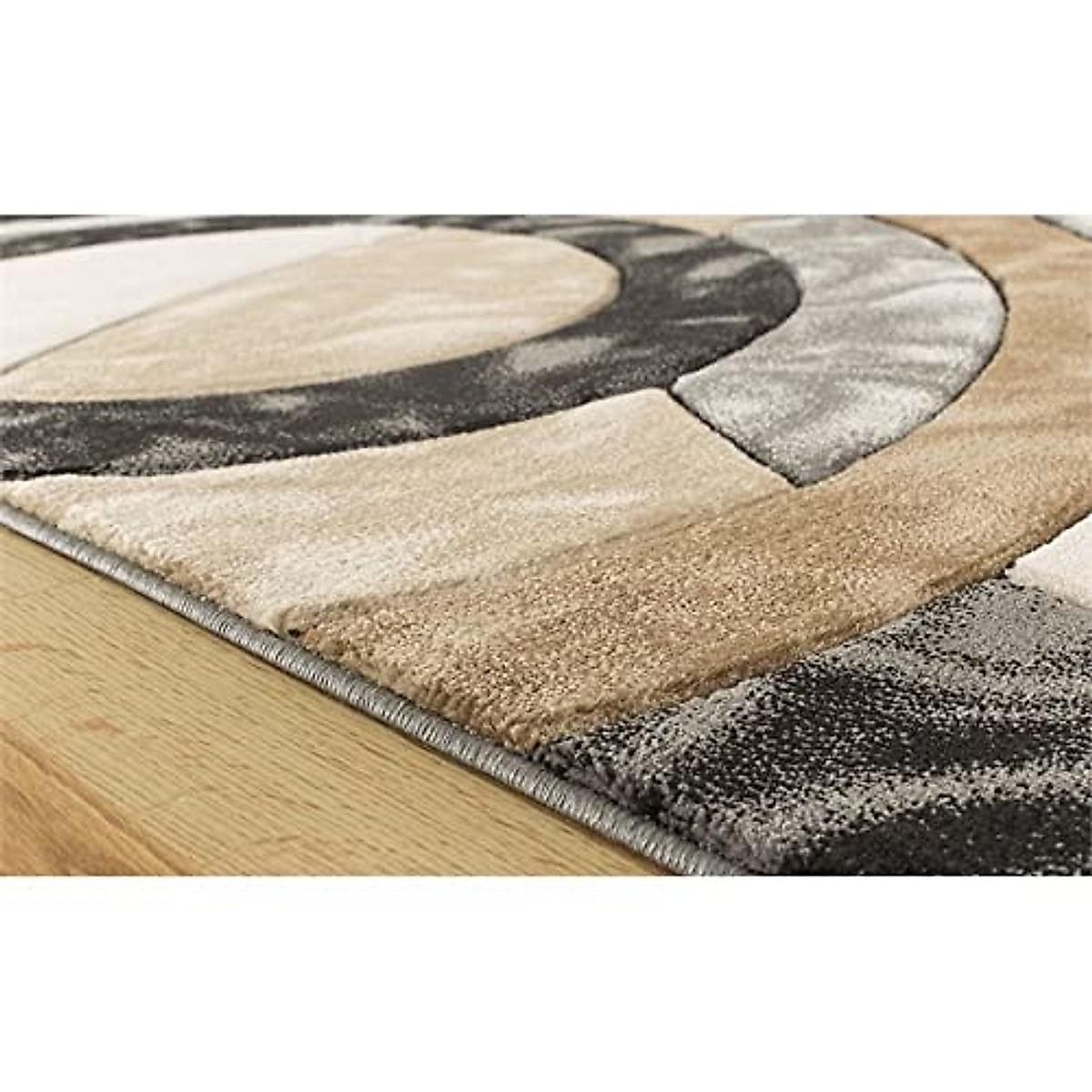 MDA Home Orelsi Gray/Cream Contemporary Polypropylene Area Rug - 5'2" x 7'5"