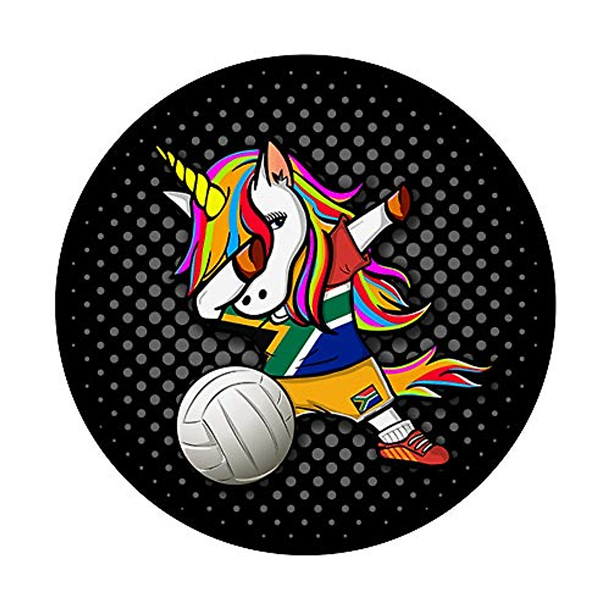 Dabbing Unicorn South Africa Volleyball Fans Jersey Flag PopSockets PopGrip: Swappable Grip for Phones & Tablets