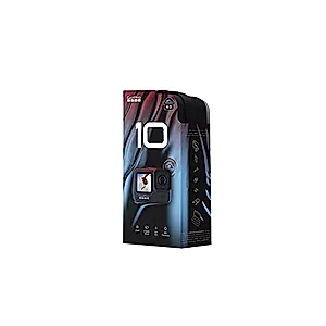 GoPro HERO10 Black - Waterproof Action Camera with Front LCD and Touch Rear Screens, 5.3K60 Ultra HD Video, 23MP Photos, 1080p Live Streaming, Webcam, Stabilization (Renewed)